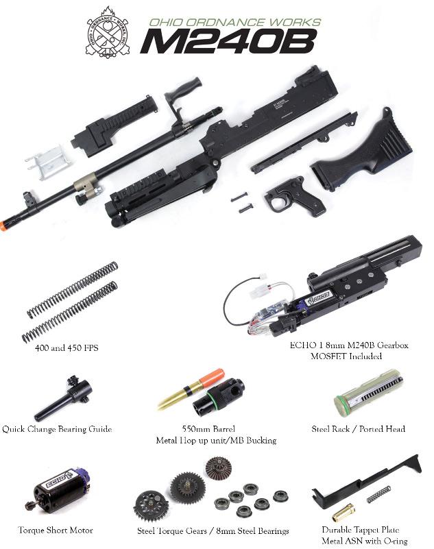 z Echo1 Full Metal M240B Full Size Airsoft AEG Rifle, Airsoft Guns, Airsoft Electric Rifles ...