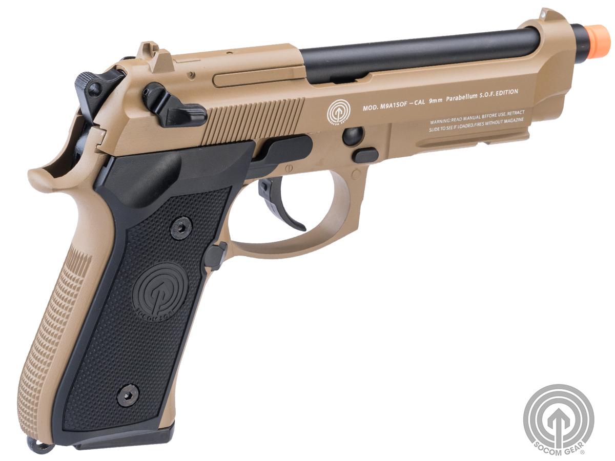 Socom Gear WE M9A1 SOF Gas Blowback Airsoft Pistol (Color: Desert), Airsoft Guns, Gas Airsoft ...