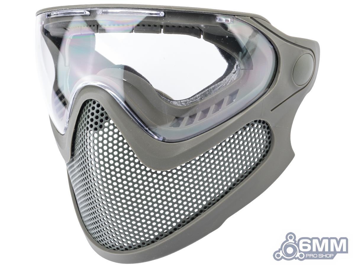 6mmProShop "Pilot" Face Mask w/ Steel Mesh Lower Face Protection (Color ...