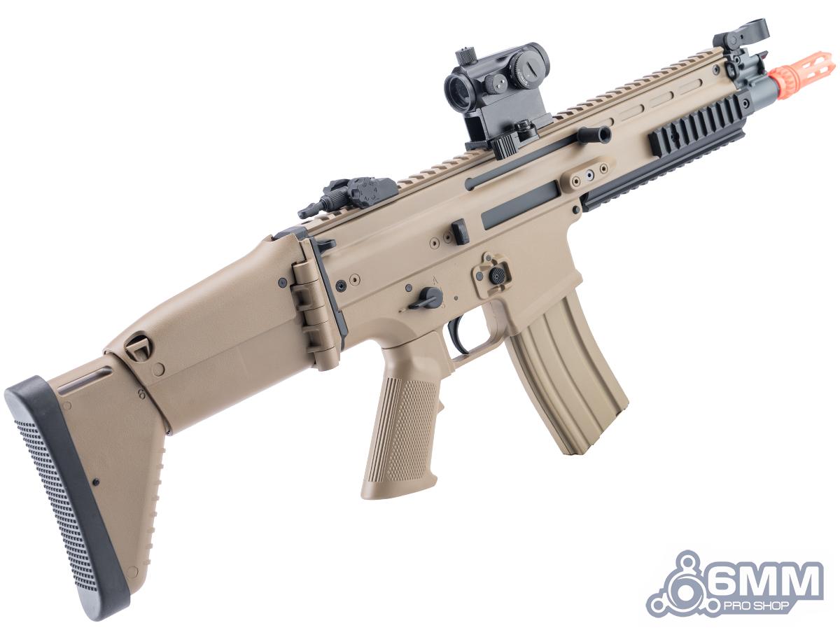 6mmproshop FN Herstal Licensed SCAR-L Airsoft AEG Rifle w/ ZEUS MOSFET by Cybergun (Color: Tan ...