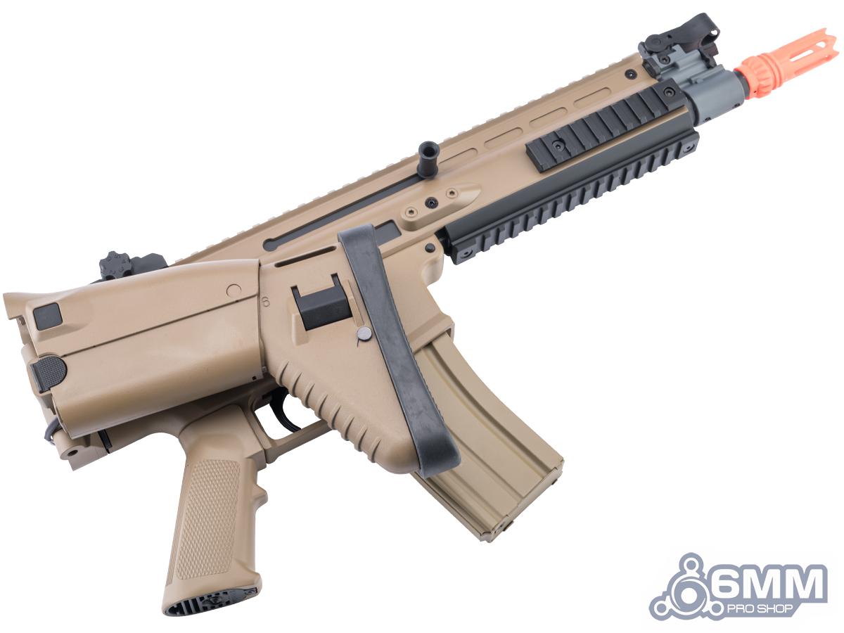 6mmproshop FN Herstal Licensed SCAR-L Airsoft AEG Rifle w/ ZEUS MOSFET by Cybergun (Color: Tan ...