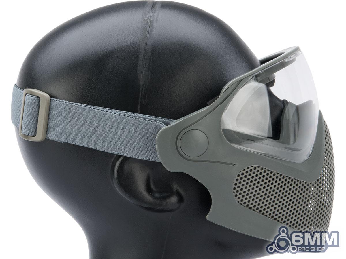 6mmProShop "Pilot" Face Mask w/ Steel Mesh Lower Face Protection (Color ...