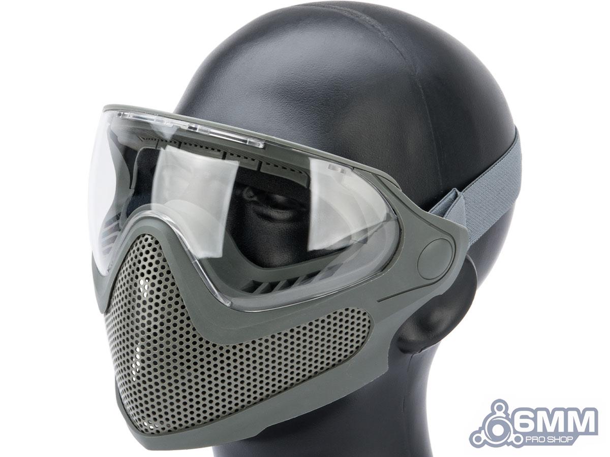 6mmProShop "Pilot" Face Mask w/ Steel Mesh Lower Face Protection (Color ...