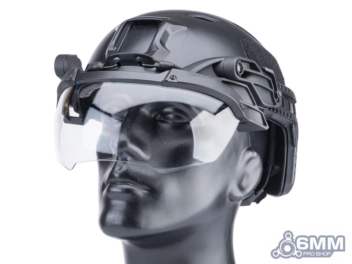 Matrix Tactical Flip Down Visor for Helmet Rails (Color: Black / Clear ...