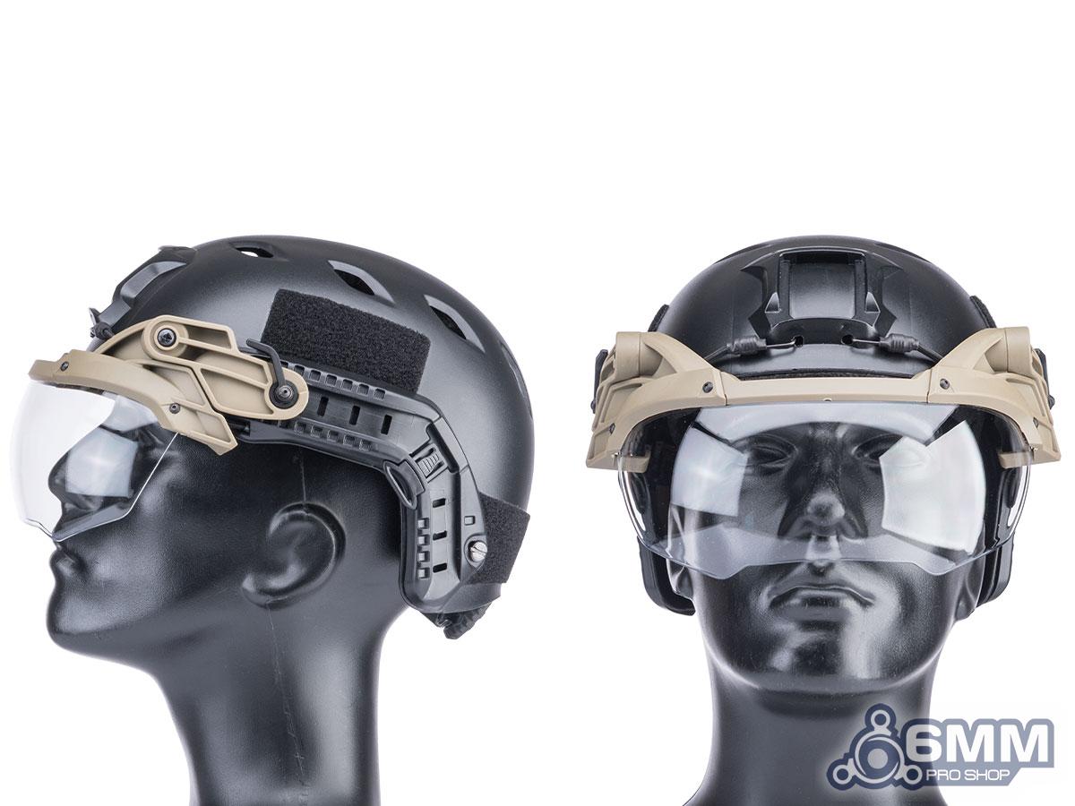 Matrix Tactical Flip Down Visor for Helmet Rails (Color: Tan / Clear ...