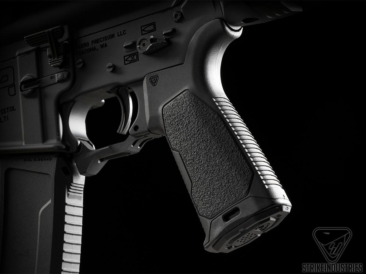 Strike Industries AR Overmolded Enhanced Pistol Grip (Model: 15 Degrees ...
