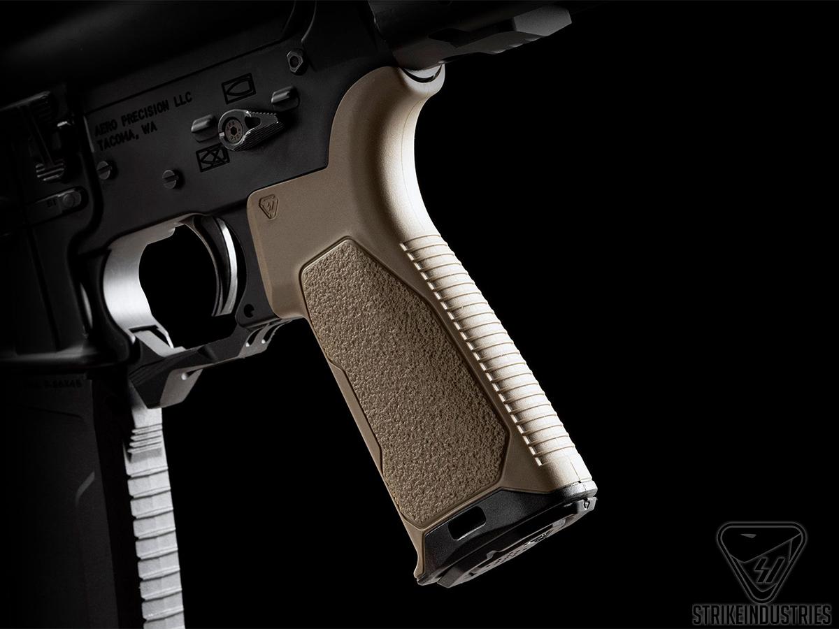 Strike Industries AR Overmolded Enhanced Pistol Grip (Model: 15 Degrees ...