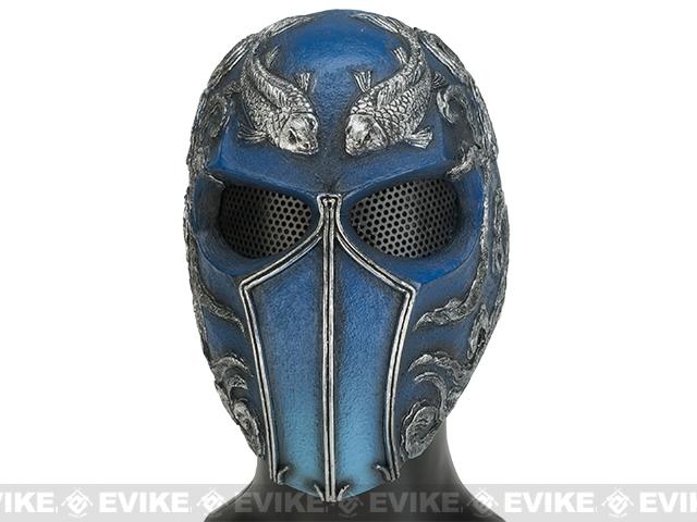 Evike.com R-Custom Fiberglass "Koi" Full Face Mask (Color: Blue / Mesh ...