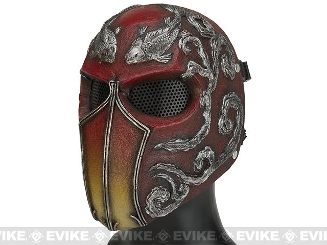 Evike.com R-Custom Fiberglass "Koi" Full Face Mask (Color: Maroon ...