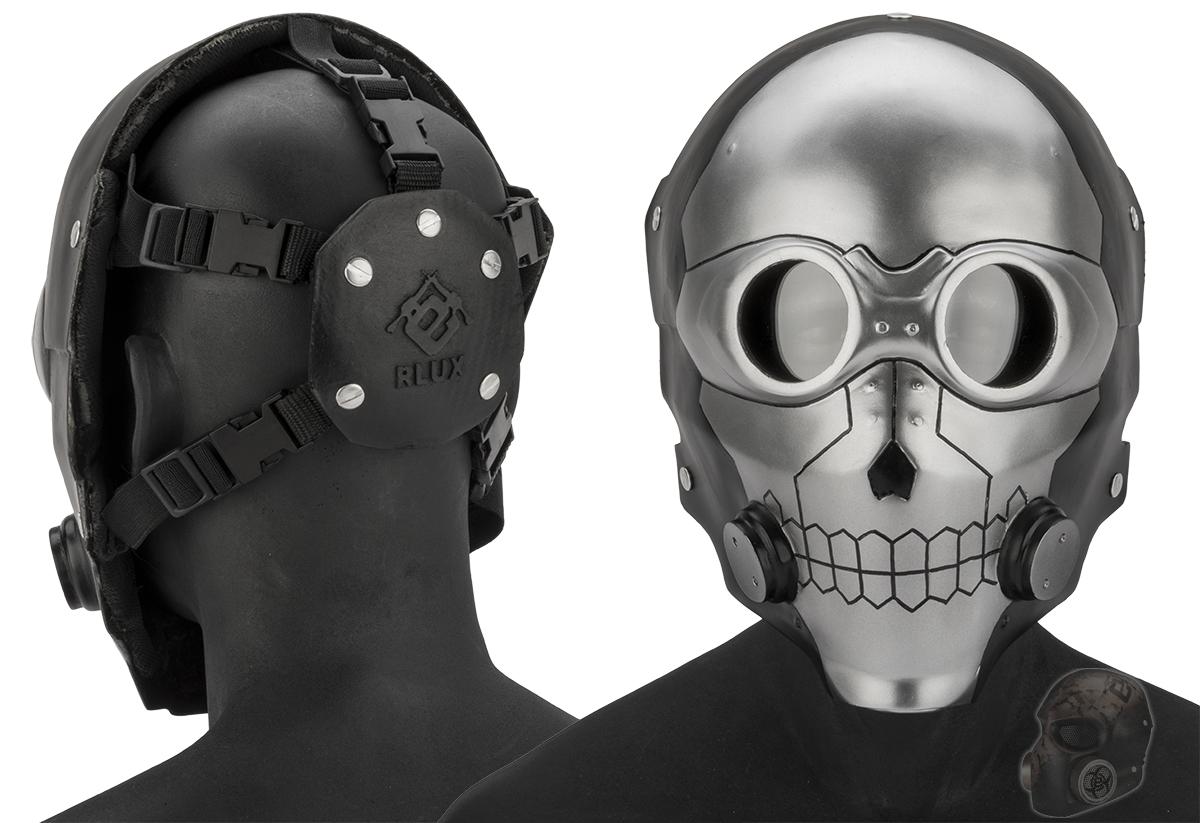 Evike.com R-Custom Fiberglass "Death Gun" Full Face Mask (Color: Silver ...