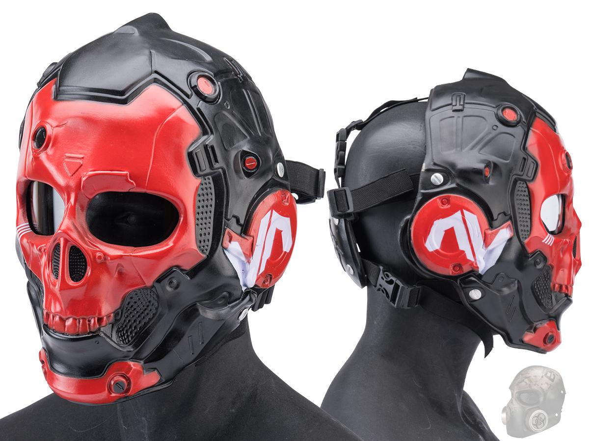 Evike.com R-Custom Fiberglass "Cyberskull" Full Face Mask (Color: Red ...