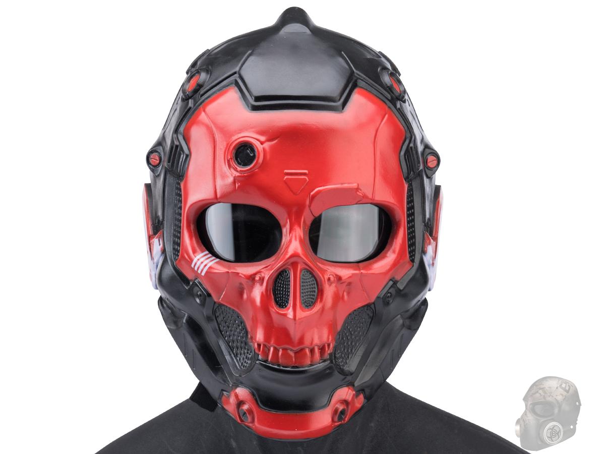 Evike.com R-Custom Fiberglass "Cyberskull" Full Face Mask (Color: Red ...