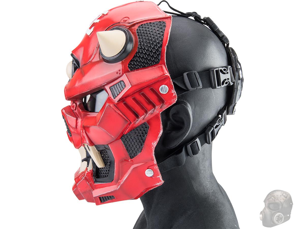 Evike.com R-Custom Fiberglass "Oni" Full Face Mask (Color: Red / Large ...
