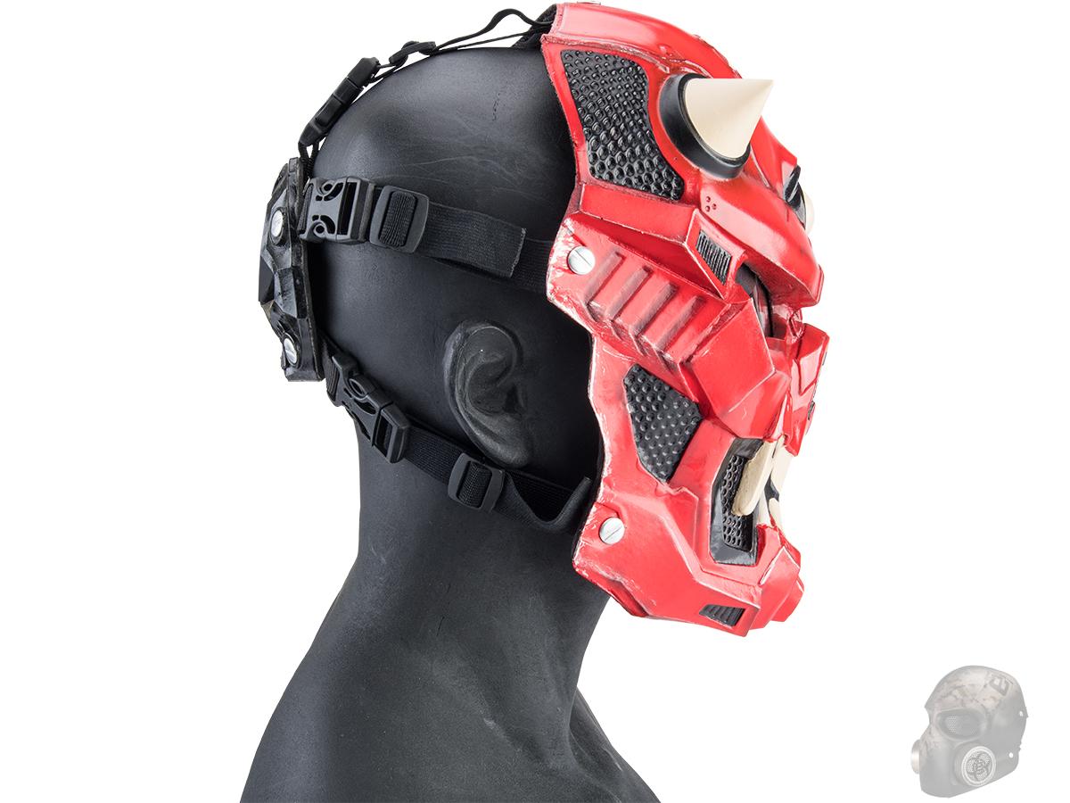 Evike.com R-Custom Fiberglass "Oni" Full Face Mask (Color: Red / Large ...