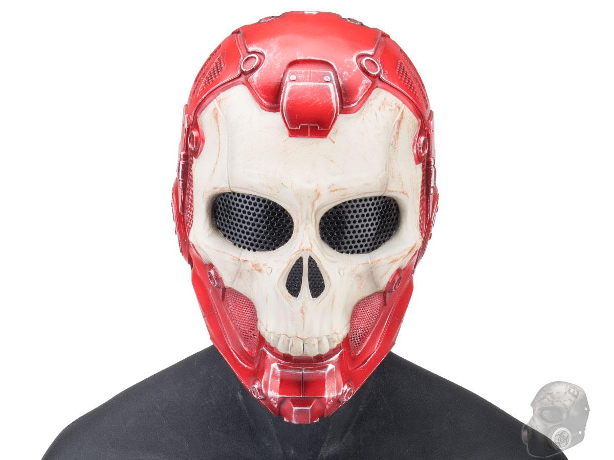 Evike.com R-Custom Fiberglass "Cyberskull 2" Full Face Mask (Color: Red ...