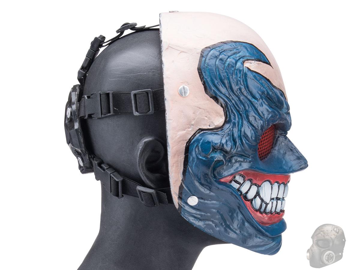 Evike.com R-Custom Fiberglass "Hell Clown" Full Face Mask (Color: Blue ...