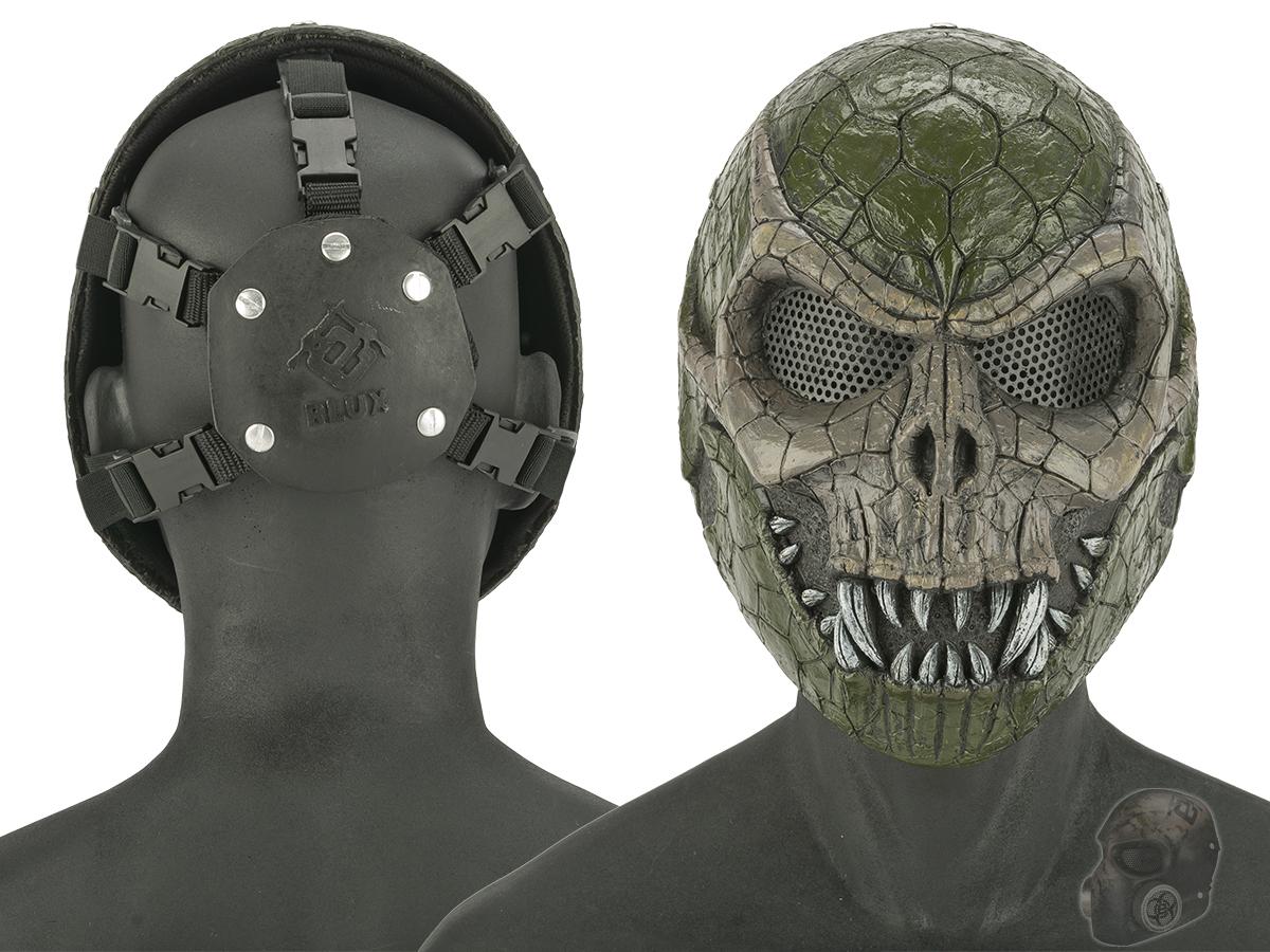 Evike.com R-Custom Basilisk Fiberglass Mask w/ Wire Mesh (Color: Olive ...