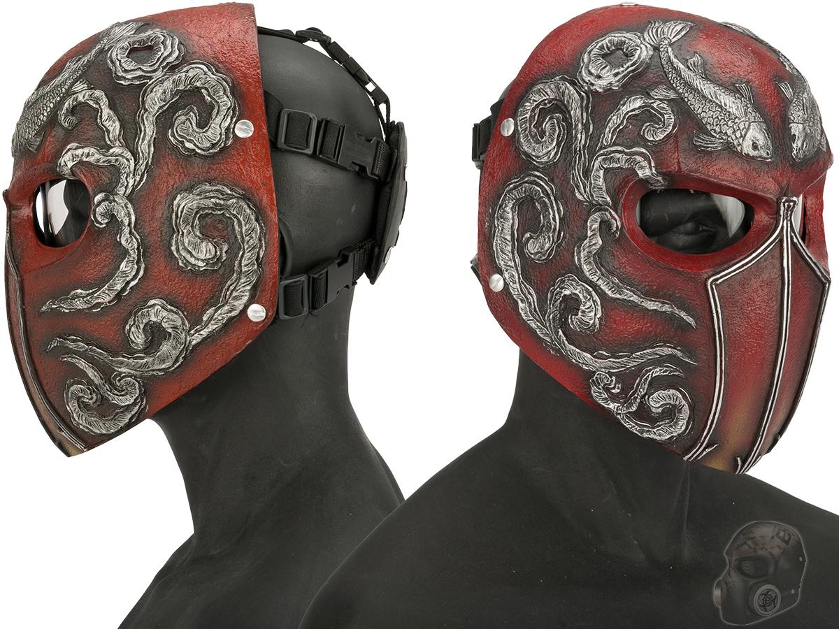 Evike.com R-Custom Fiberglass "Koi" Full Face Mask (Color: Maroon ...