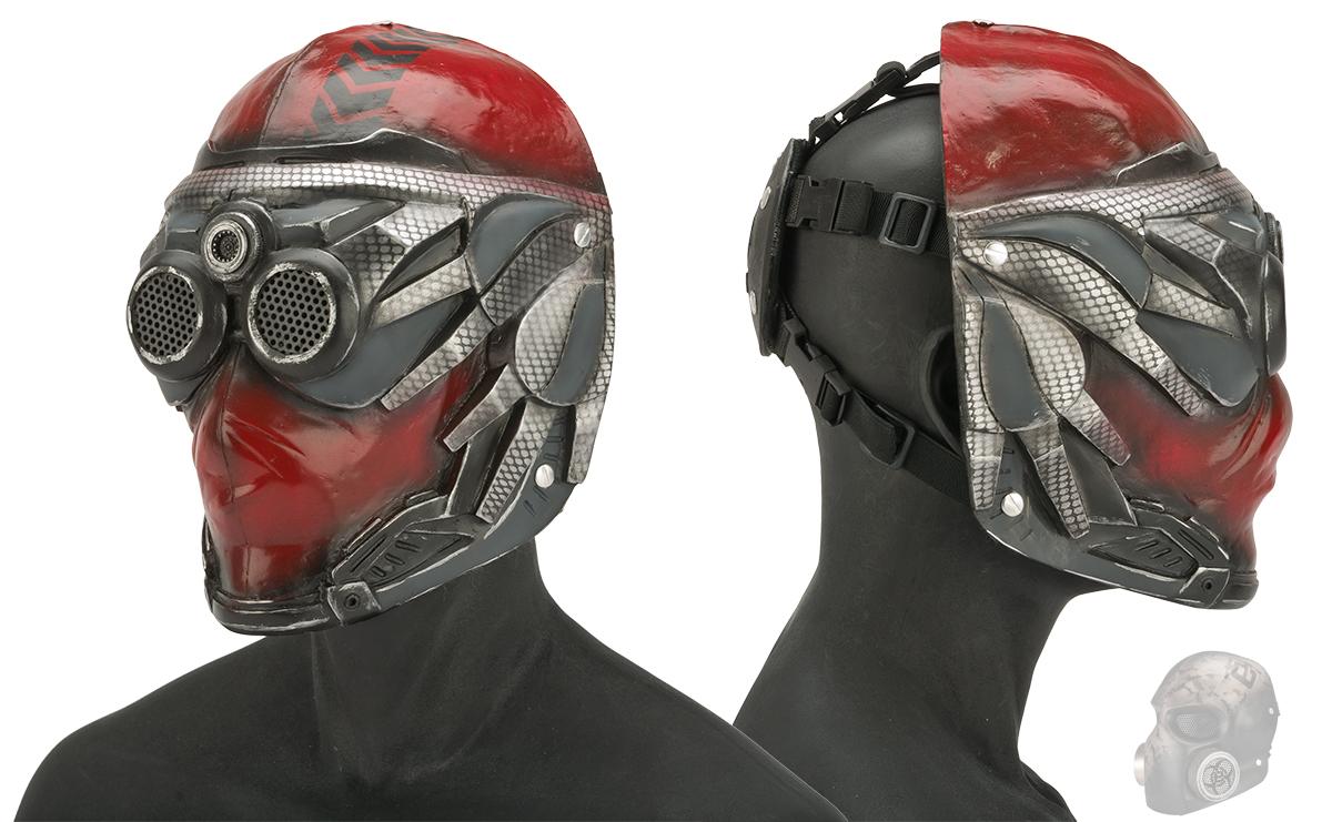 Evike.com R-Custom Mantis Fiberglass Mask w/ Wire Mesh (Color: Red ...