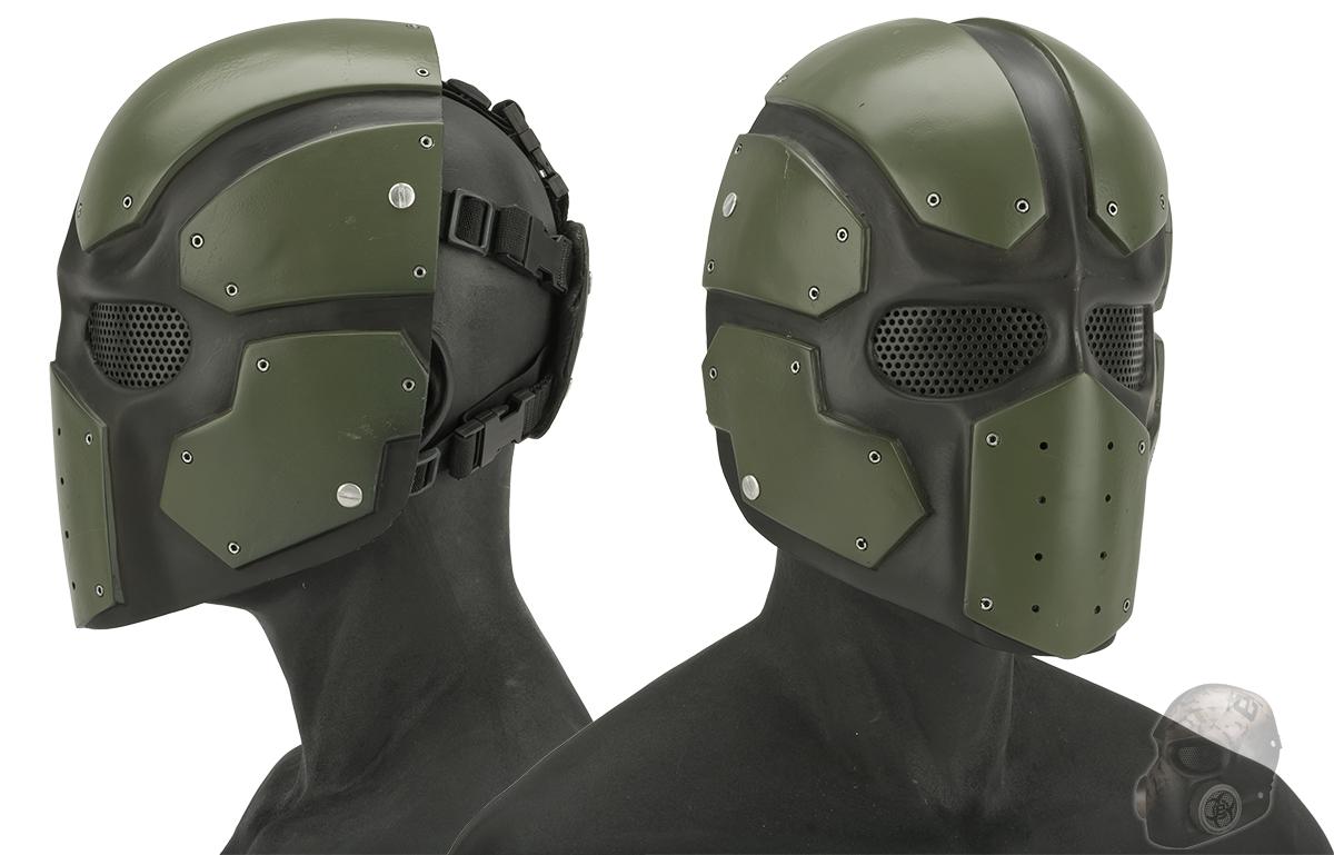 Evike.com R-Custom Raven Fiberglass Mask (Color: OD Green / Mesh ...