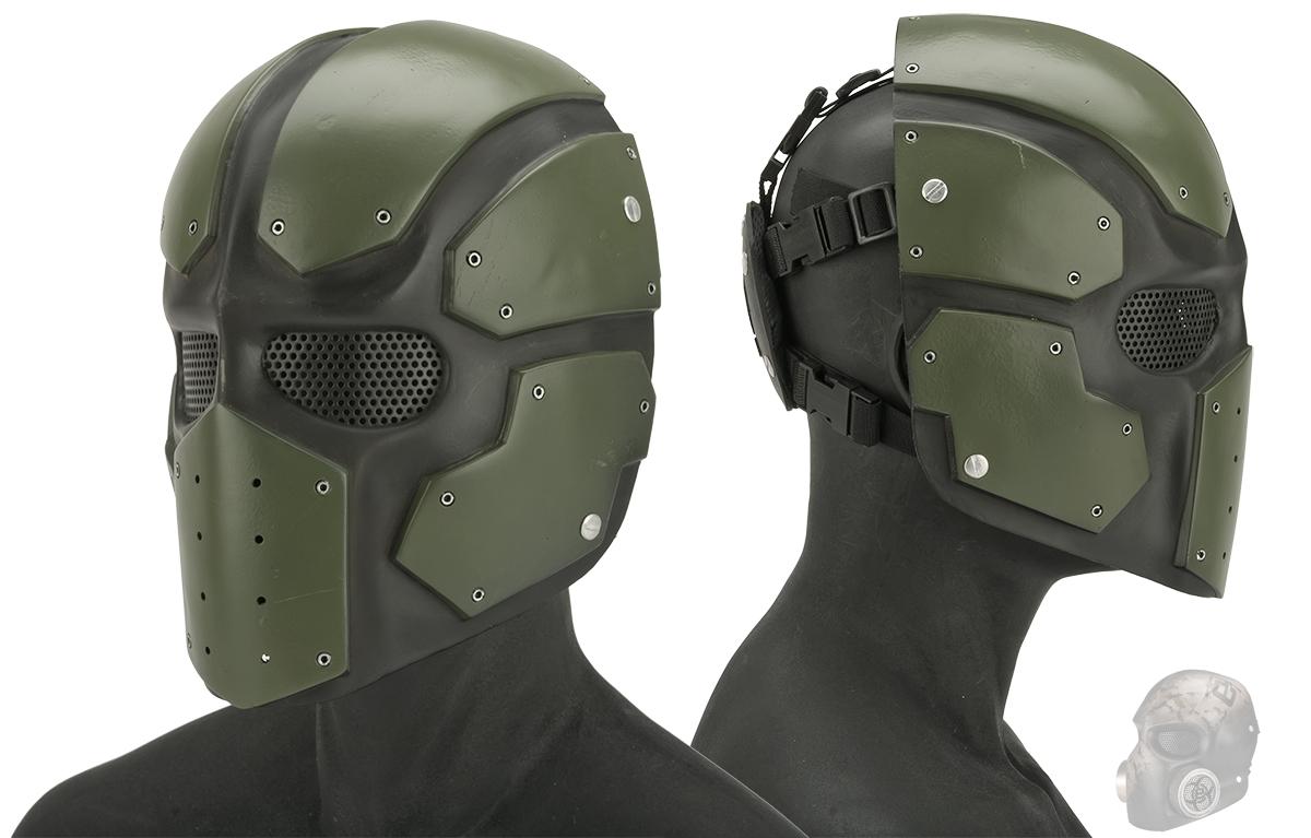 Evike.com R-Custom Raven Fiberglass Mask (Color: OD Green / Mesh ...