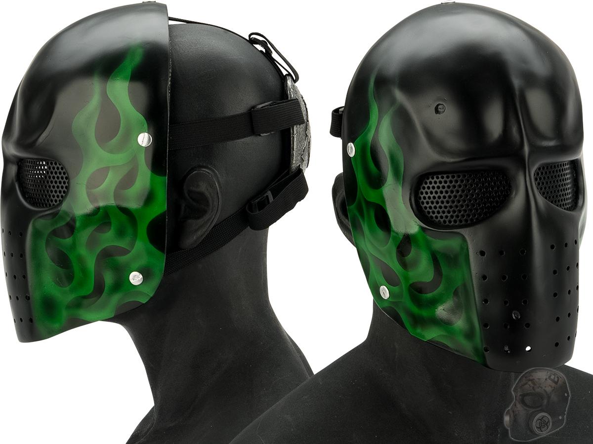Evike.com R-Custom Fiberglass "Army" Full Face Mask (Color: Green Flame ...
