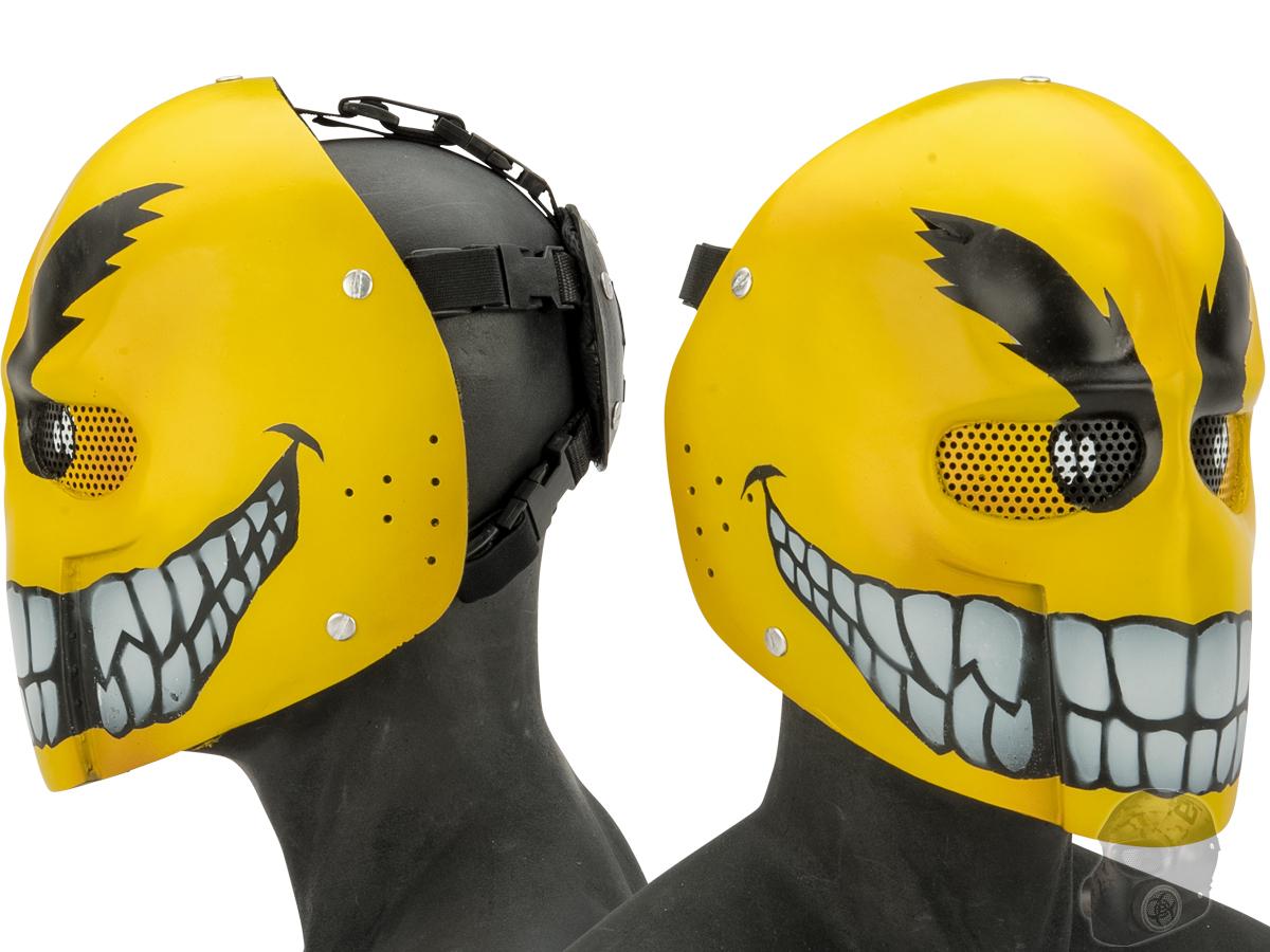Evike.com R-Custom Fiberglass Wire Mesh Army Mask - Yellow Smile Face ...