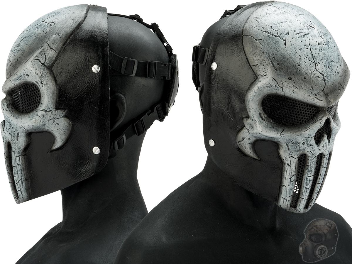 Evike.com R-Custom Fiberglass "Skull" Mask (Color: White / Mesh ...