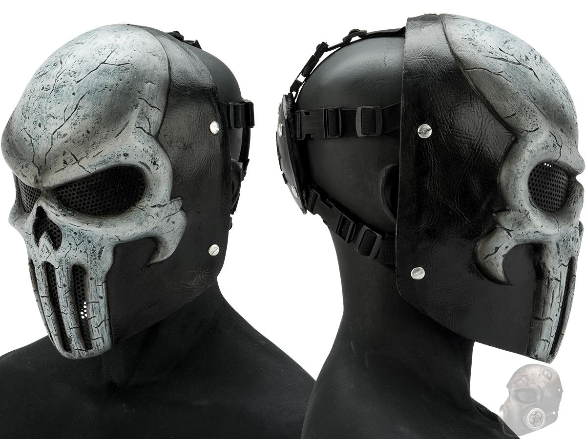 Evike.com R-Custom Fiberglass "Skull" Mask (Color: White / Mesh ...
