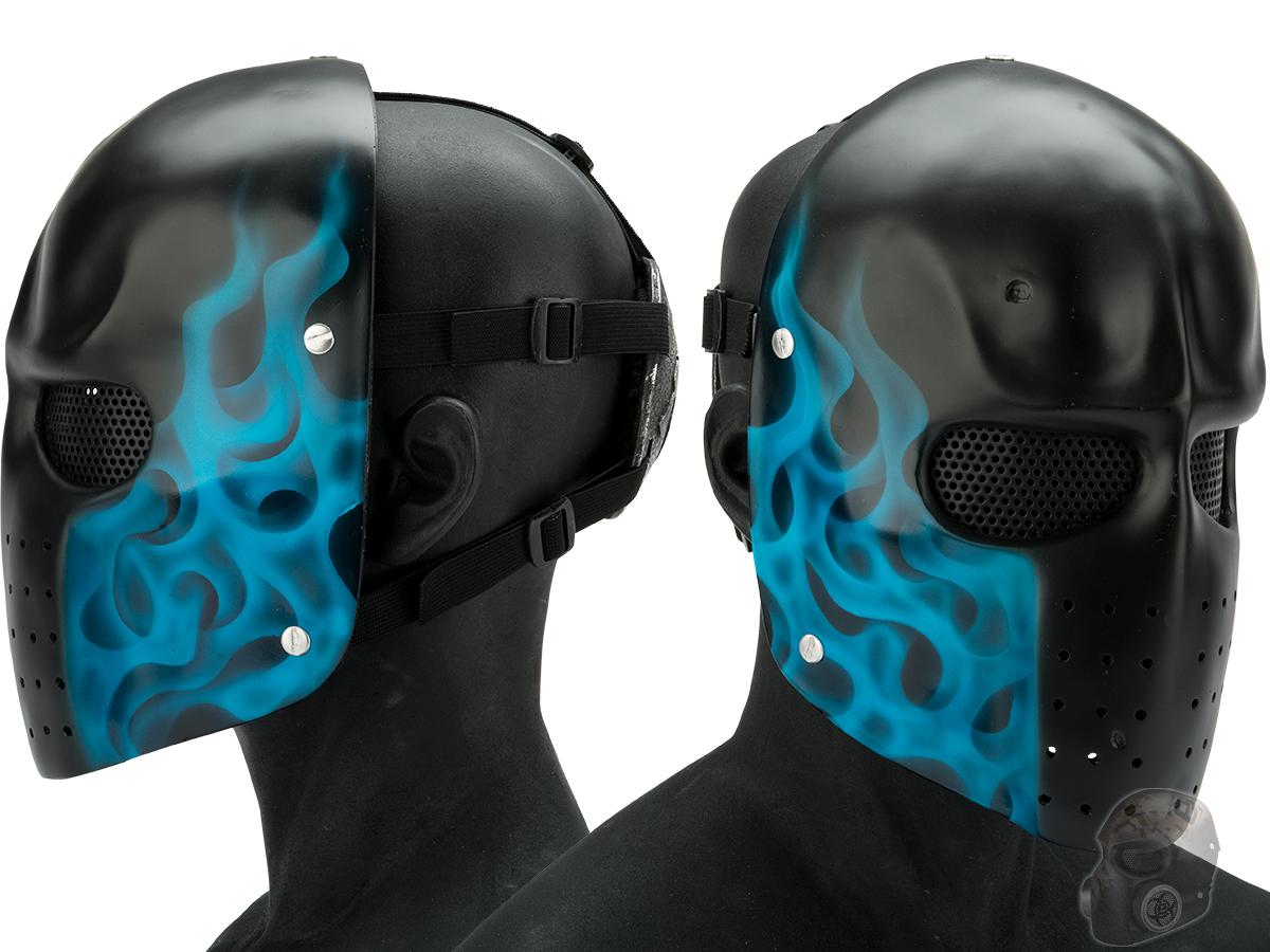 Evike.com R-Custom Fiberglass "Army" Full Face Mask (Color: Blue Flame ...
