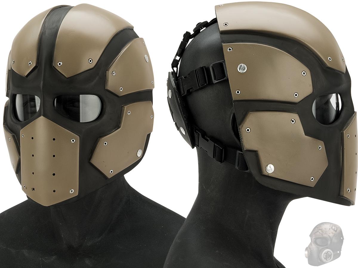 Evike.com R-Custom Raven Fiberglass Mask (Color: Desert / Smoked Lens ...