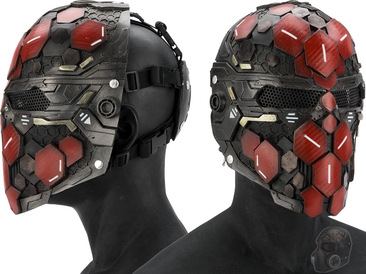 Evike.com R-Custom Fiberglass "Cypher" Full Face Mask (Color: Black Red ...