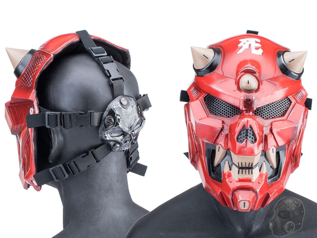 Evike.com R-Custom Fiberglass "Oni" Full Face Mask (Color: Red / Large ...