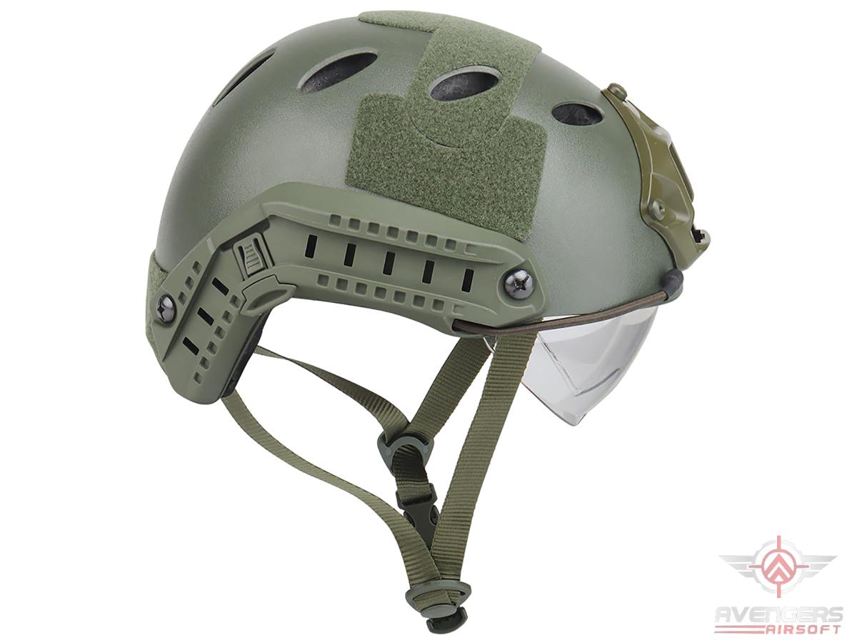 Avengers Lightweight Vented High Cut Helmet w/ Drop-Down Goggles (Color ...