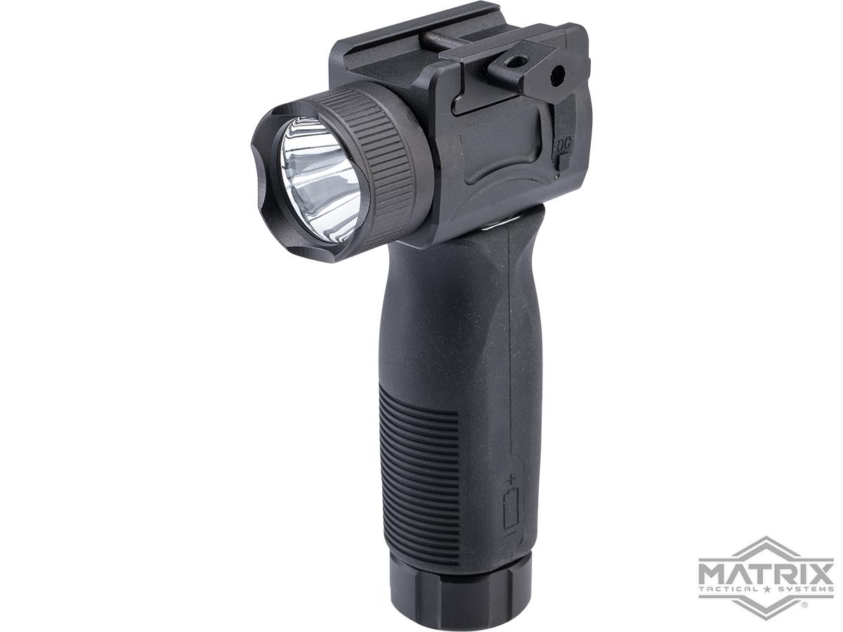Matrix Rechargeable 2000 Lumens Vertical Grip with Integrated Weapon Flashlight & Green Laser ...