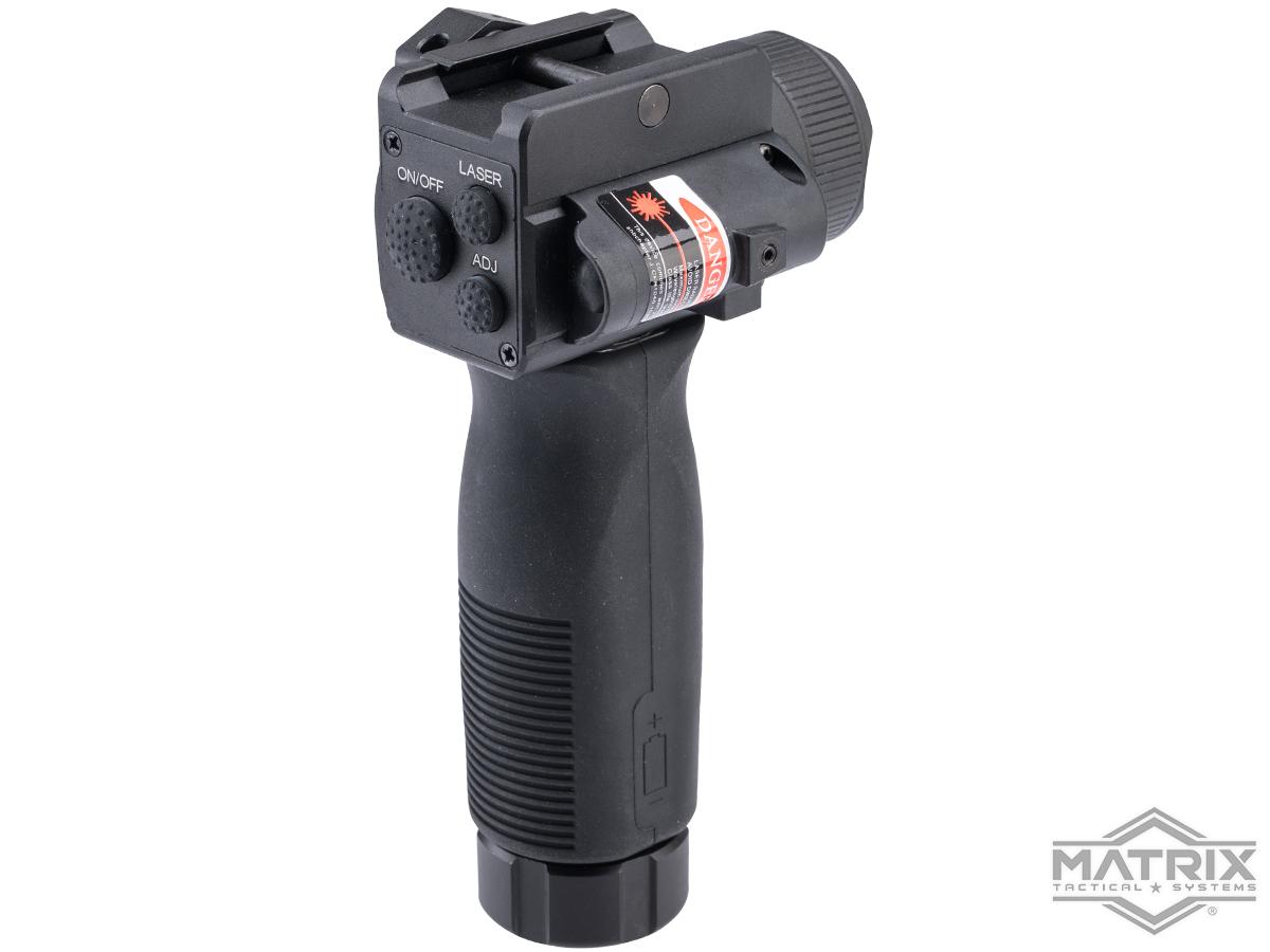 Matrix Rechargeable 2000 Lumens Vertical Grip with Integrated Weapon Flashlight & Green Laser ...