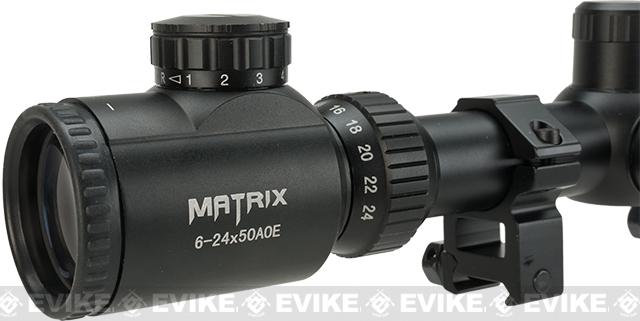 Matrix M2019 6-24x50AOE Illuminated Scope with Mounting Rings, Lens ...