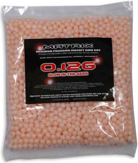 Matrix Match Grade 6mm Glow-in-the-Dark Airsoft Tracer BB (Model: 0.12g Red 2000rds ...