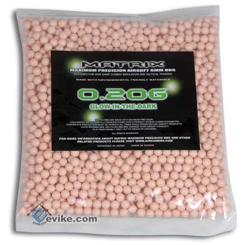 Matrix Match Grade 6mm Glow-in-the-Dark Airsoft Tracer BB (Model: 0.20g Red 2000rds ...