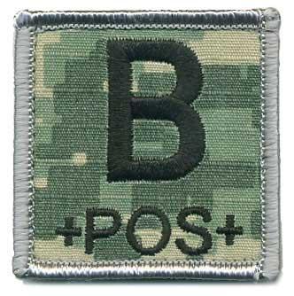 z Matrix 2x2" Army Camo. ACU Square Blood Type Patch - B POS, Tactical ...