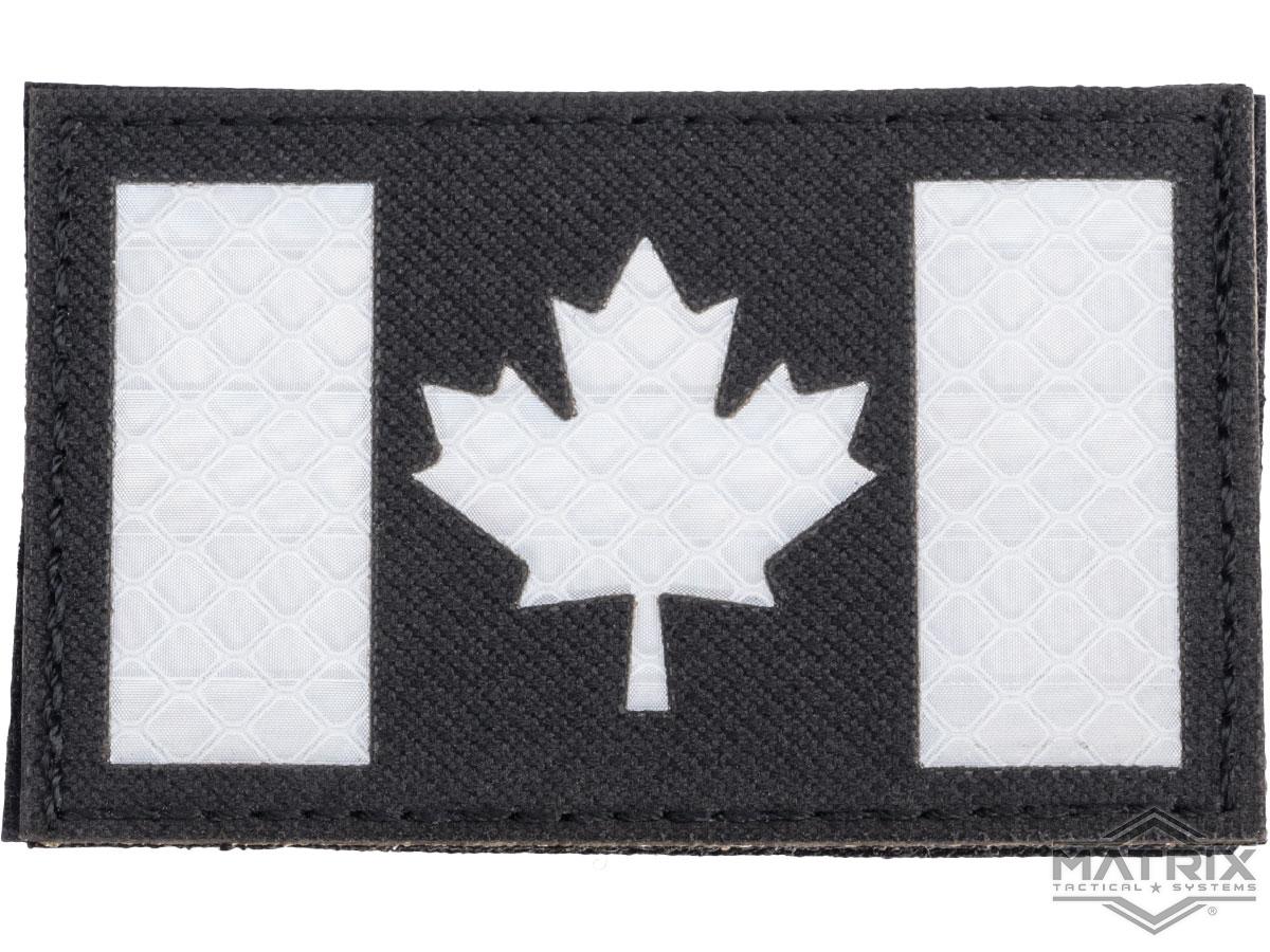 Matrix Reflective Canada Flag Patch w/ Nylon Bordering (Color: Black), Tactical Gear/Apparel ...