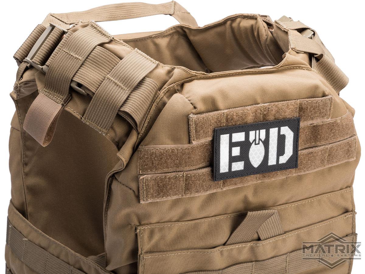 Matrix Reflective "EOD" Morale Patch w/ Nylon Bordering (Color: Black), Tactical Gear/Apparel ...