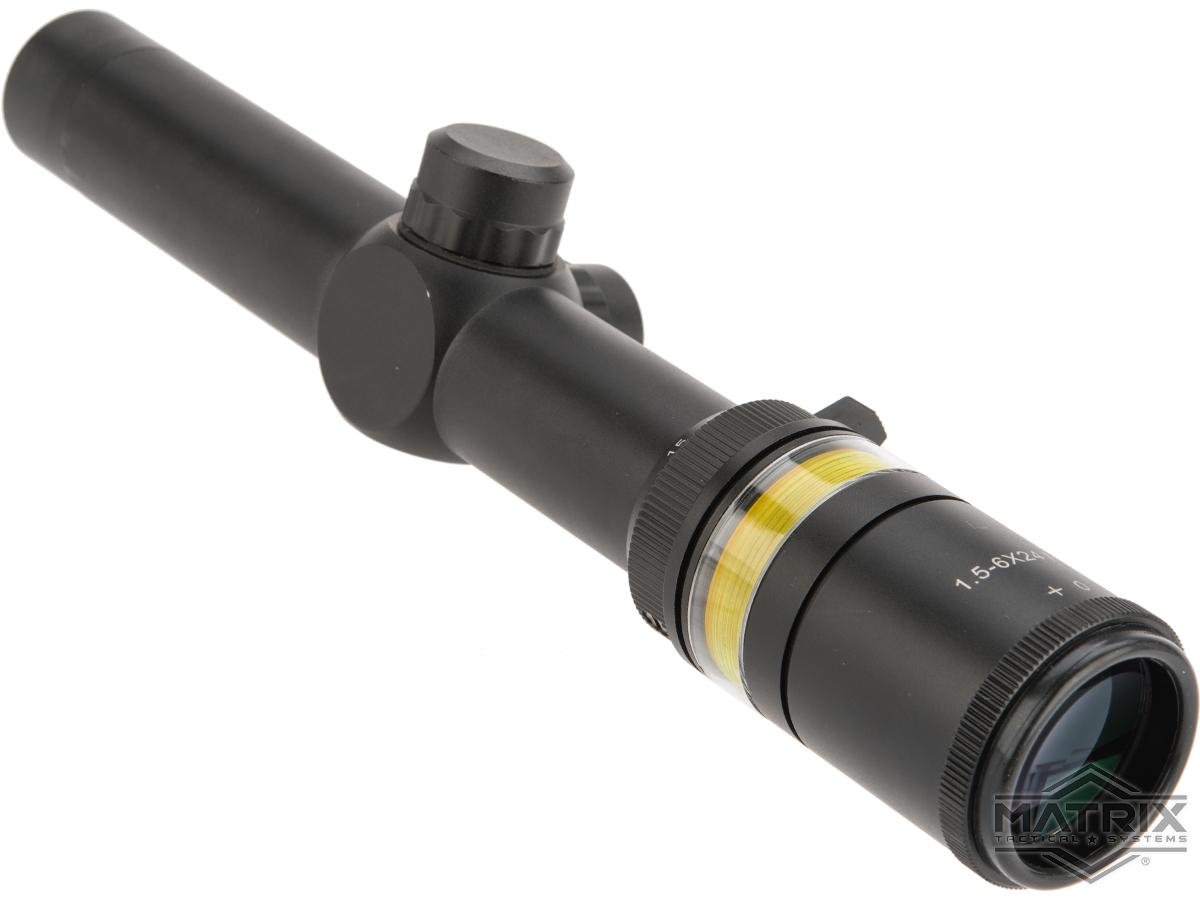 Matrix 1.5-6x24 Fiber Optic Rifle Scope (Color: Green), Accessories ...