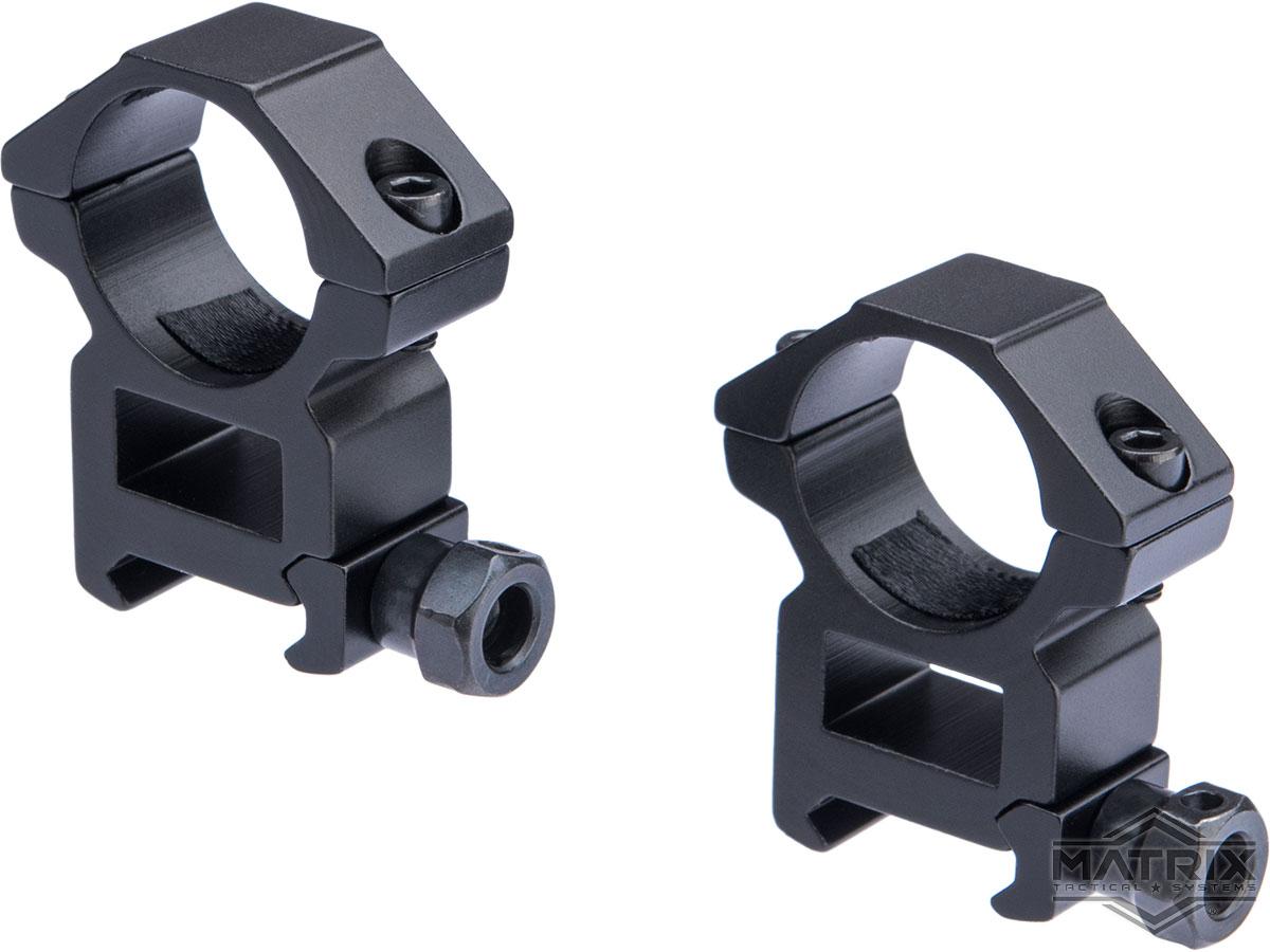 Matrix Aluminum Scope Mounting Rings (Color: Black / 1" Tube / High ...