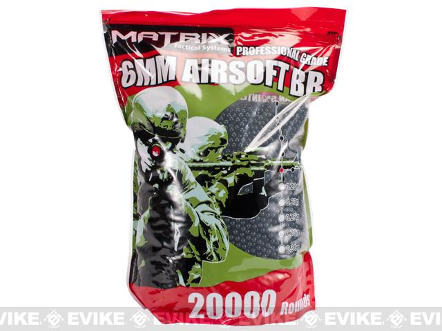 Matrix Match Grade 6mm Airsoft BB Bulk Buy Bag (Weight: .20g / 20000 Rounds / Black ...
