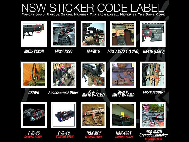 Blackjacks Weapon Code Label (Type: Mk 24 P226), Tactical Gear/Apparel ...