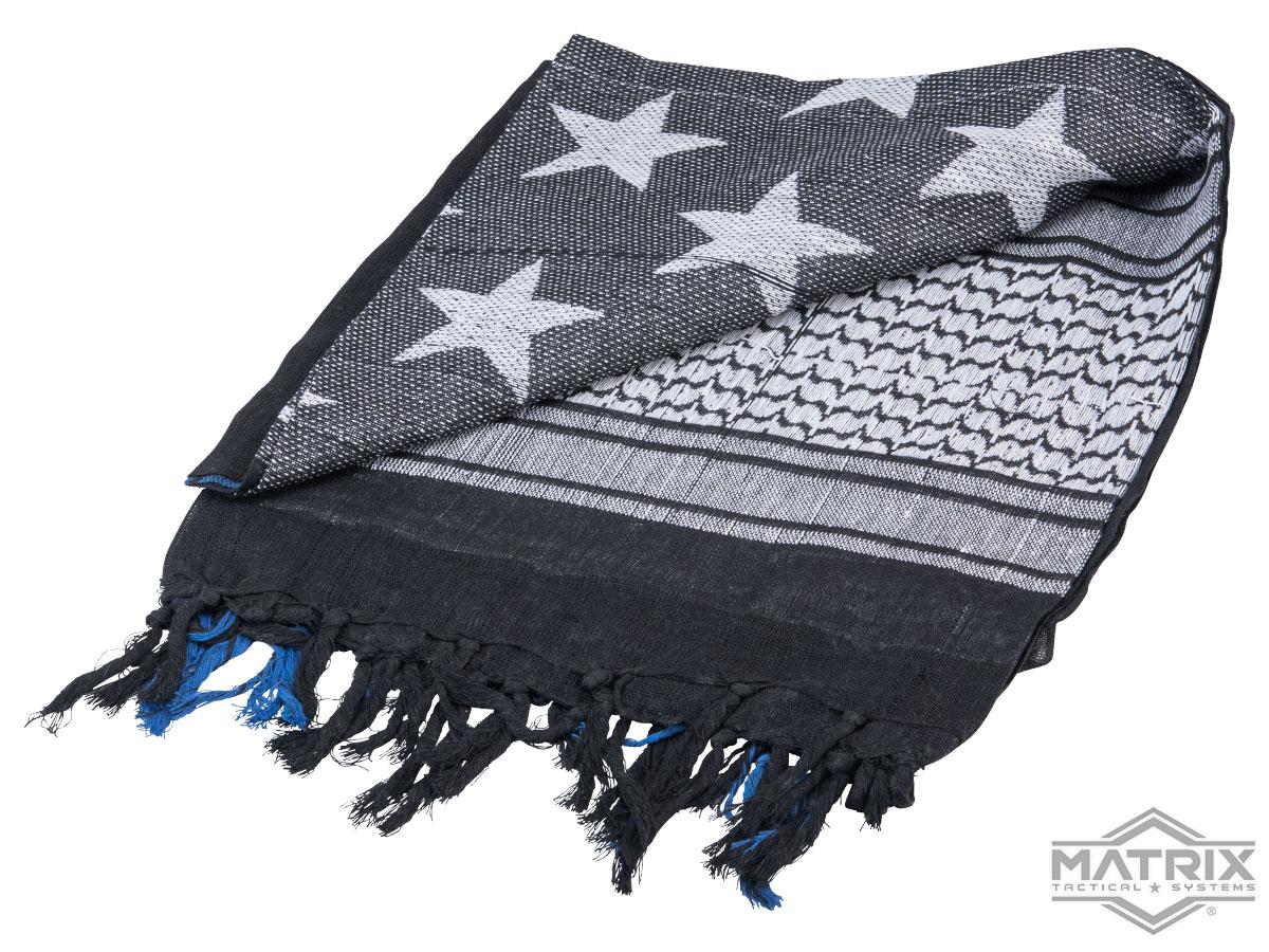 Matrix Woven Stylized Desert Shemagh / Scarves (Color: Black - Blue ...