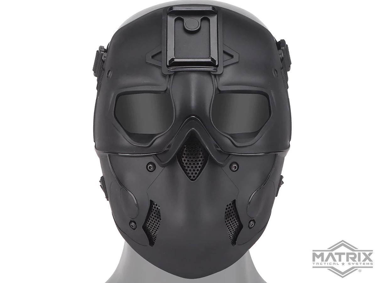 Matrix Full Face Mask w/ Integrated NV Mount (Color: Black), Tactical ...