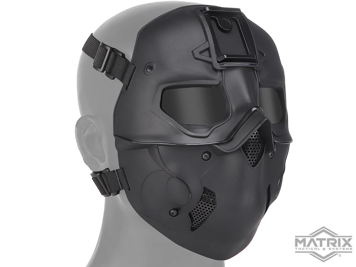 Matrix Full Face Mask w/ Integrated NV Mount (Color: Black), Tactical ...