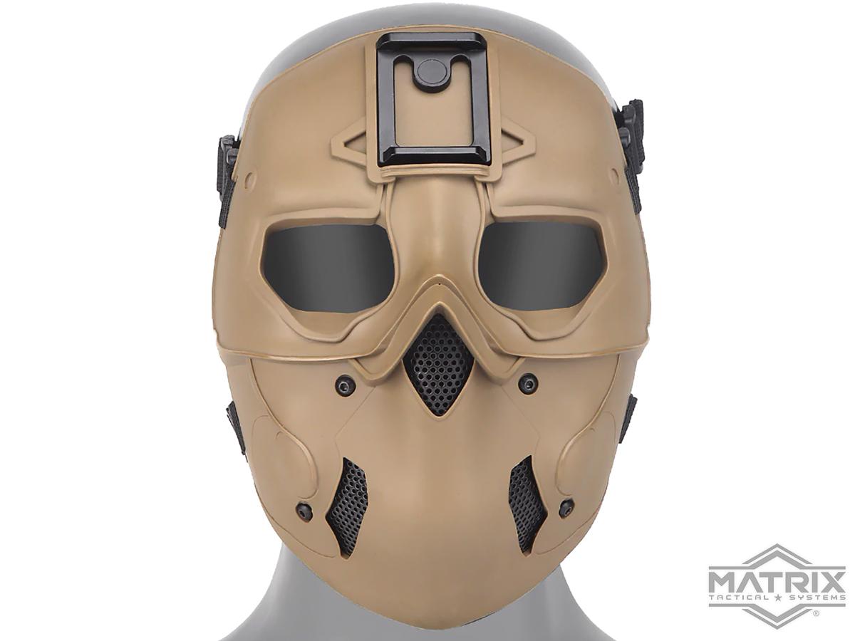 Matrix Full Face Mask w/ Integrated NV Mount (Color: Tan), Tactical ...
